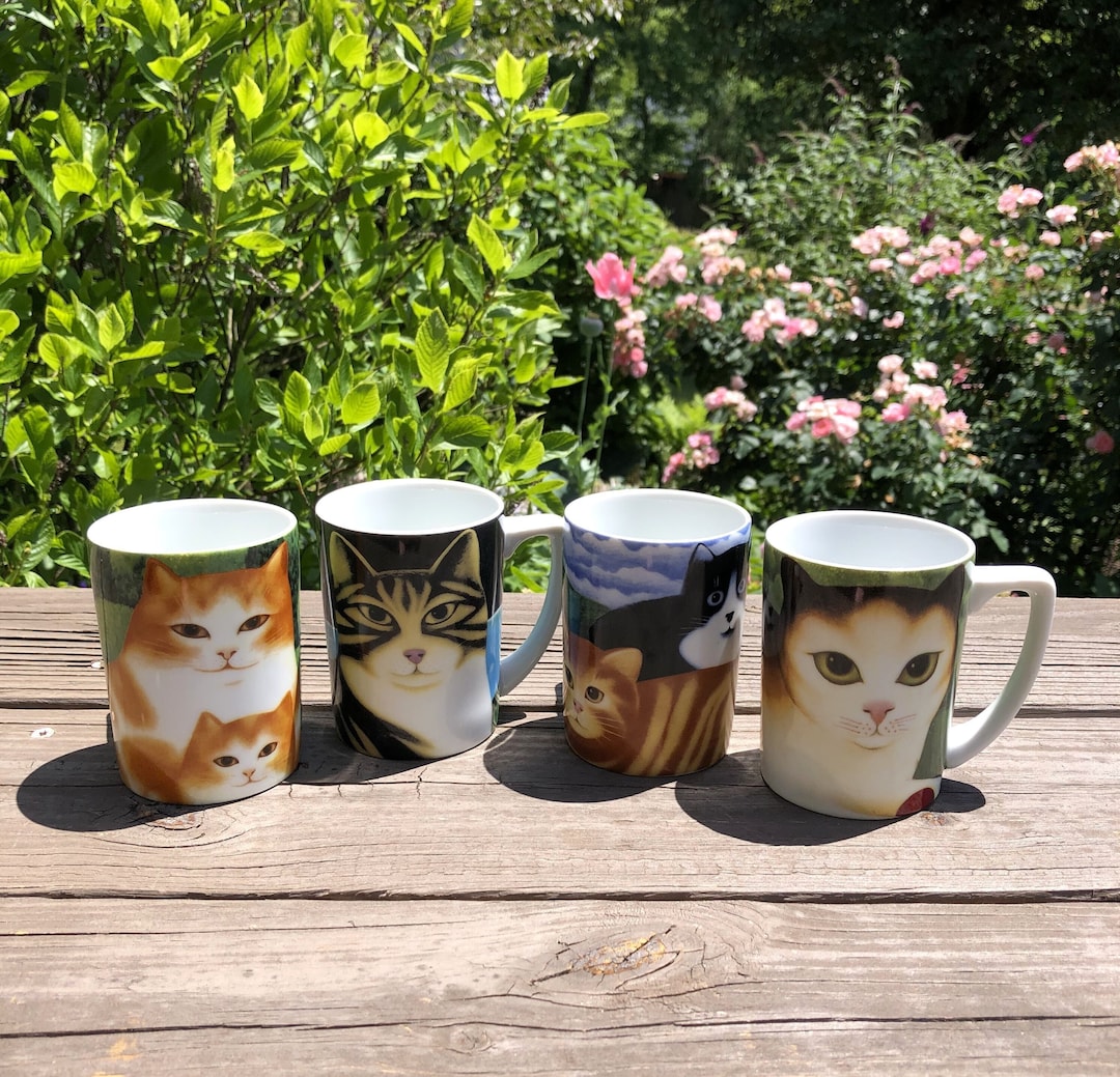 Vintage Cat Coffee Mugs Martin Leman Dept. 56, Teaser + Tiger, Cats ...