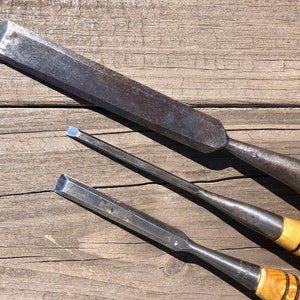Vintage Bevel Edge Chisels LOT OF 3, PEXTO 1/4", Stanley 1/2", Union 1 ...