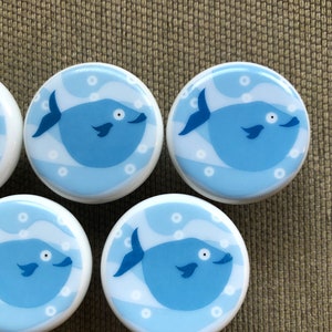 Vintage Ceramic Drawer Knobs Whale 5 AVAILABLE Blue White Whale Knobs, Fish Dresser Knobs ...