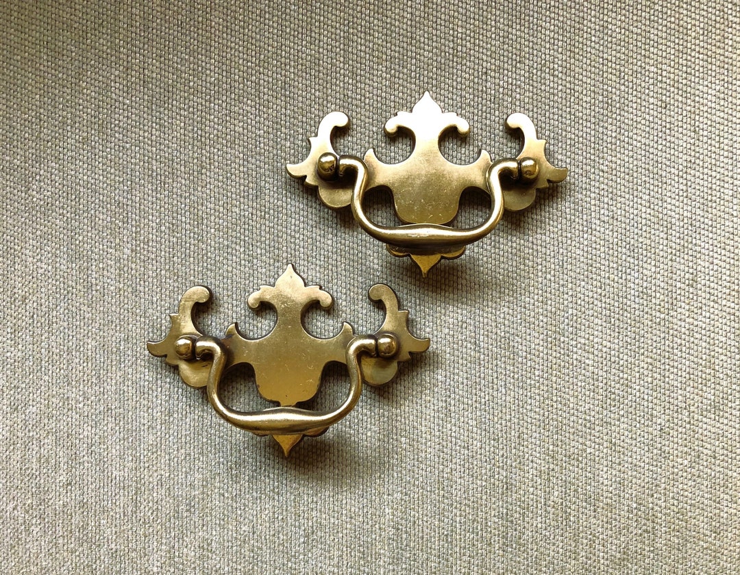 Vintage Chippendale Brass Finish Drawer Pulls KBC SETS OF 2, 2 Sizes ...