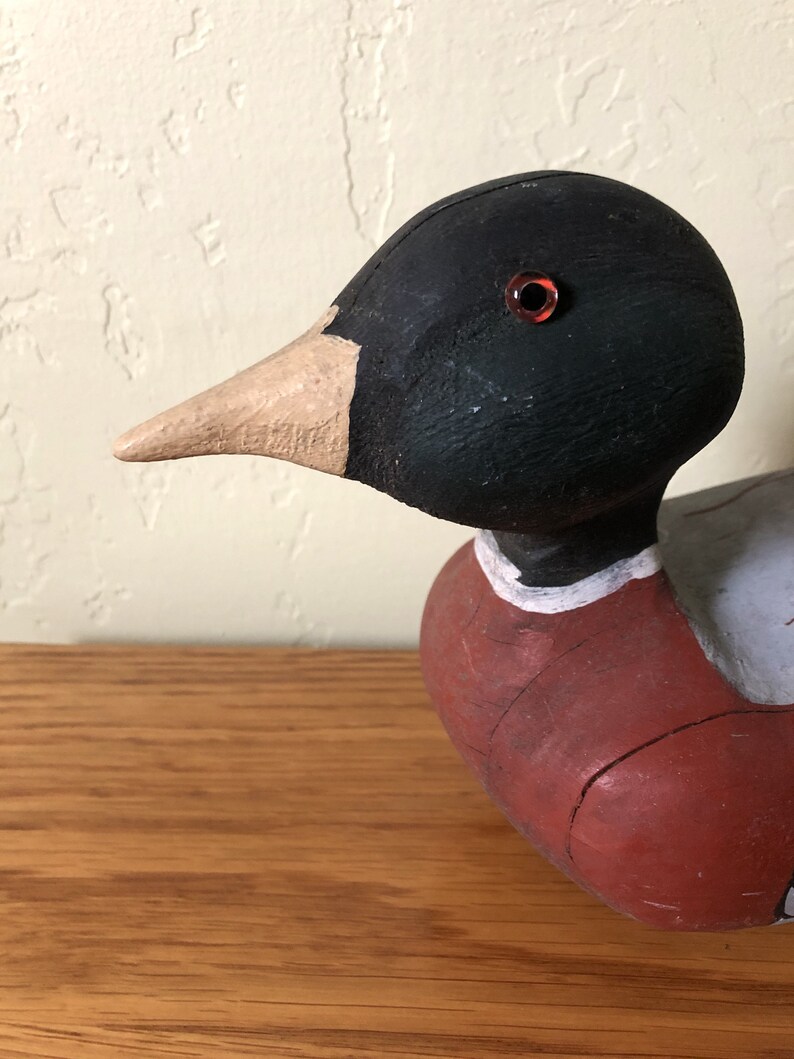 Carved Wood Duck Decoy Mallard Rustic Duck Decoy Vintage - Etsy