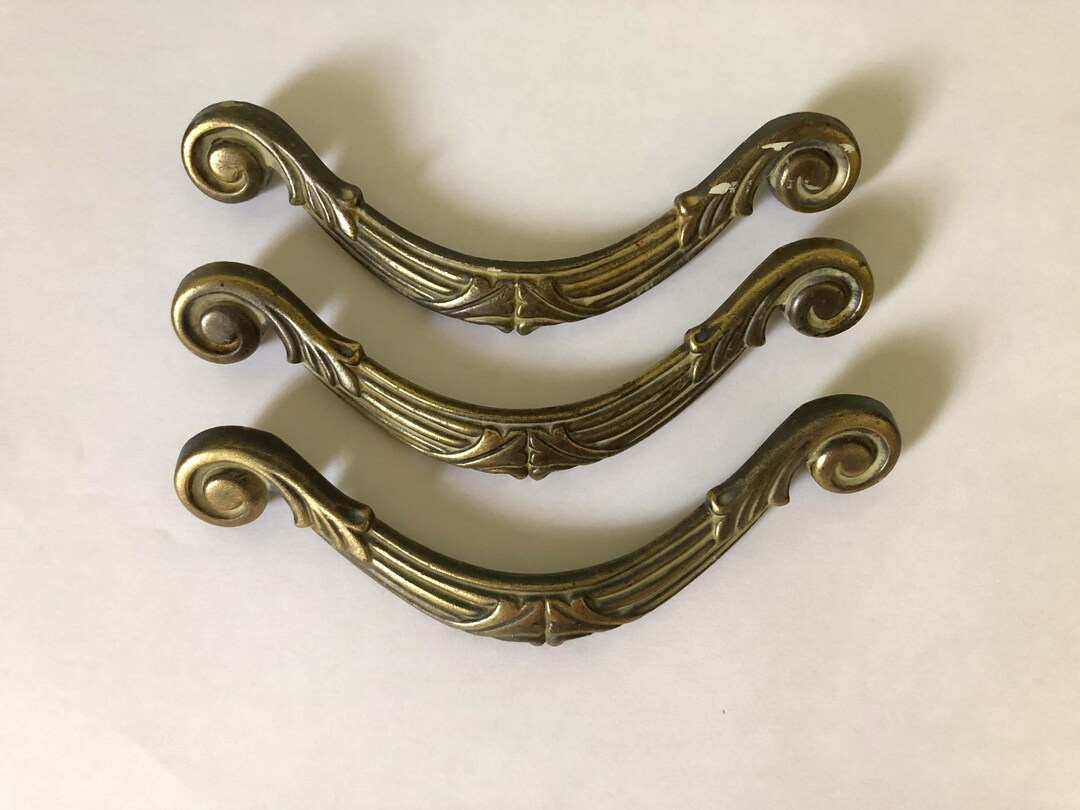 Brass Color Drawer Pulls With Over Glaze, 3 AVAILABLE, Cabinet Pulls ...