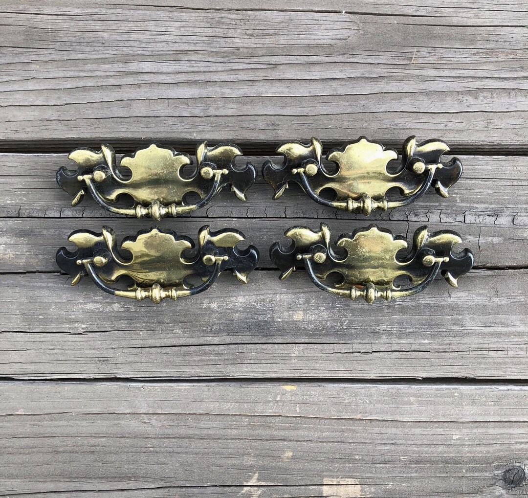 Vintage Brass Finish Chippendale Drawer Pulls, SETS OF 2, Dresser Pulls ...