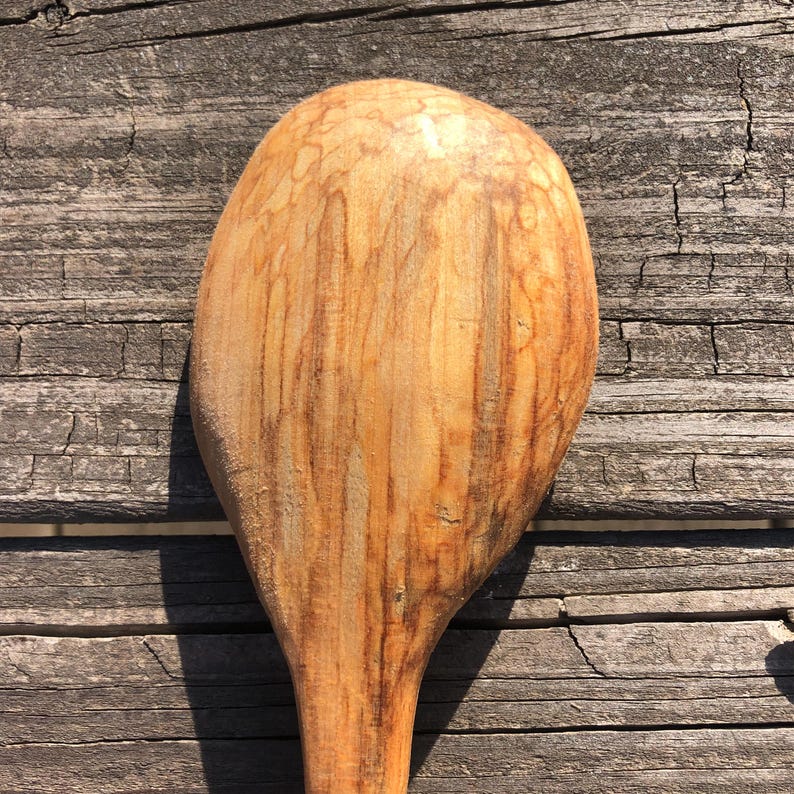 Handmade Wooden Chef's Serving and Cooking Spoon, Spalted Maple Wood ...