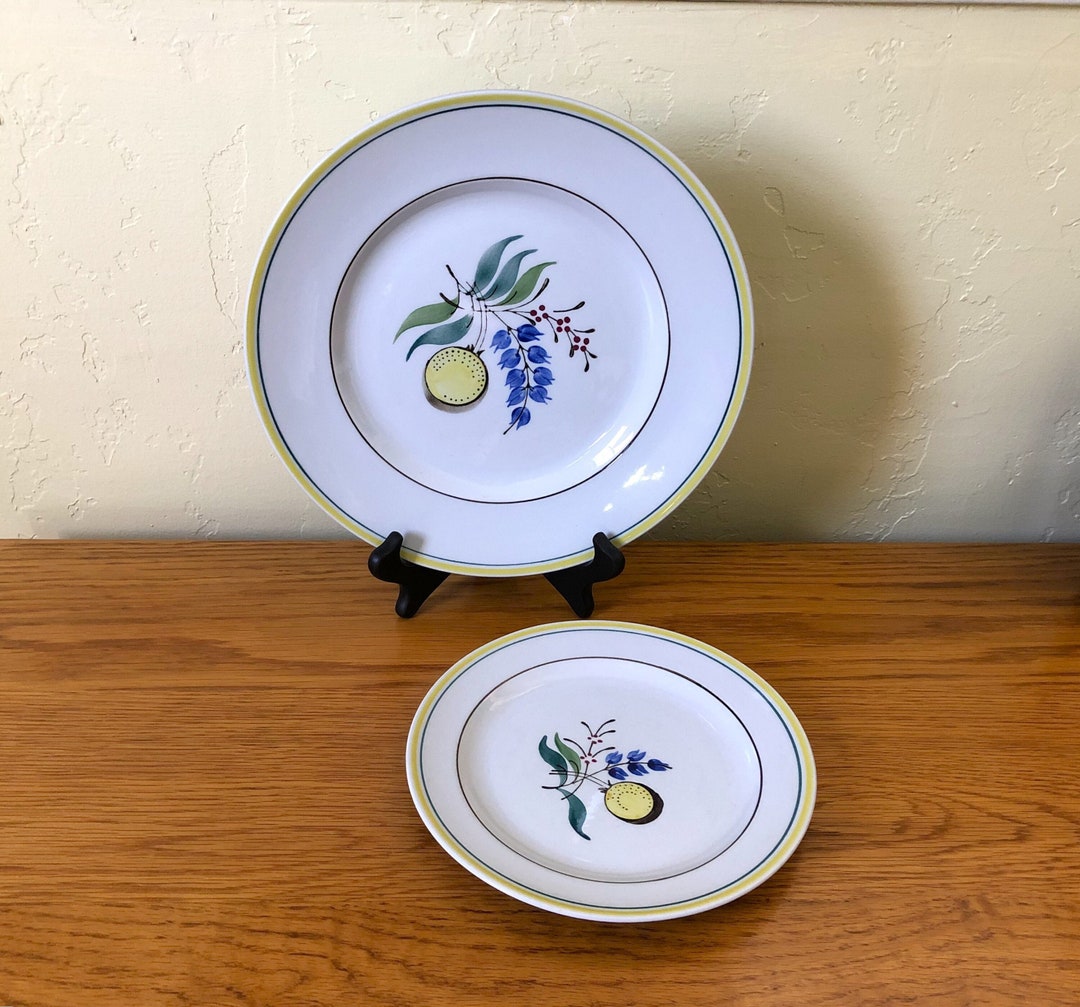 Arabia Finland Windflower Salad Plates, MCM Plates, Hand Painted Floral ...
