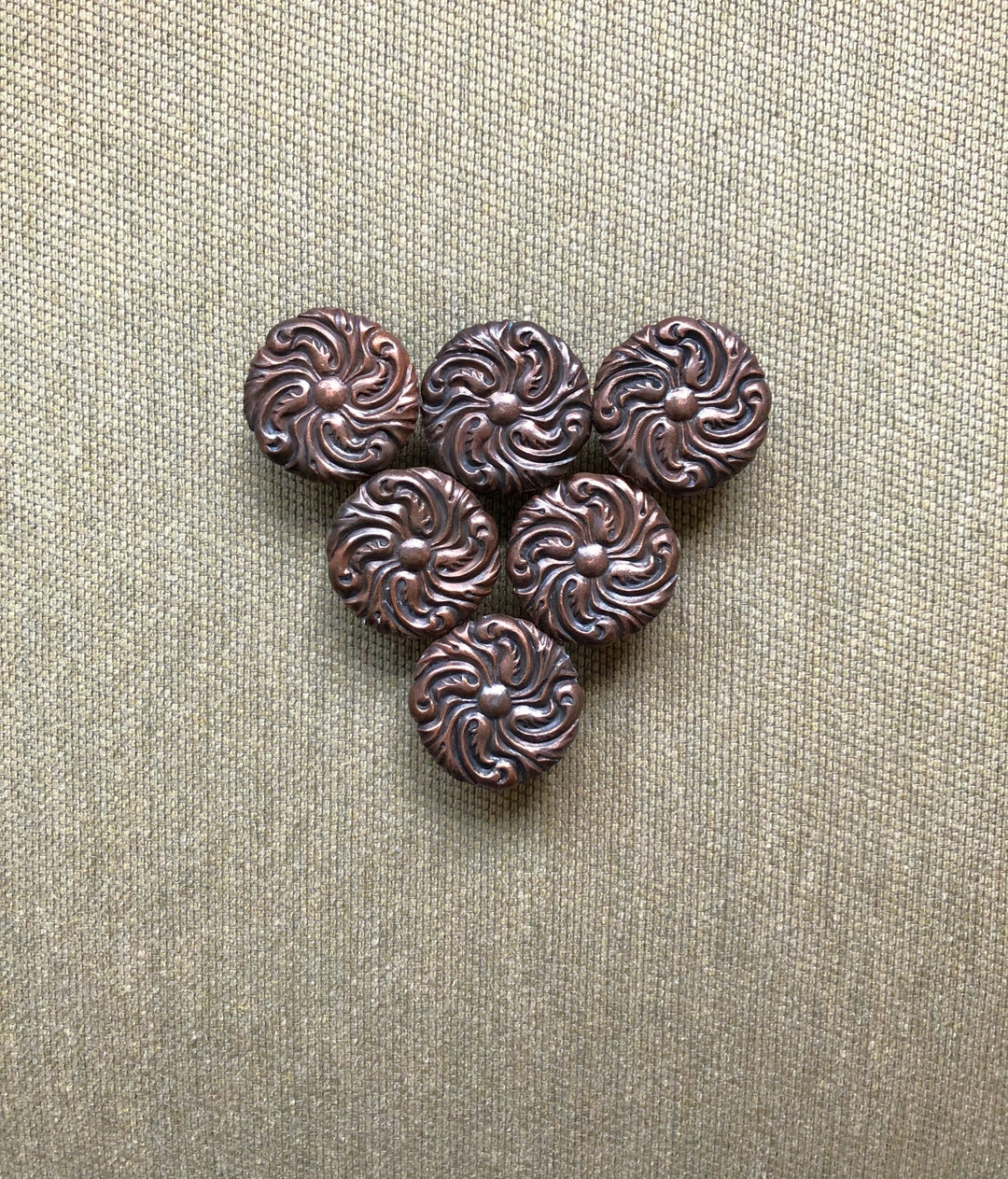 French Provincial Drawer Knobs Flowers Antique Copper Finish SET OF 2 ...