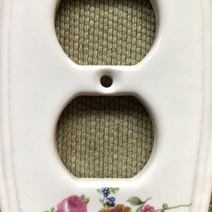 Vintage Ceramic Porcelain Outlet Cover Flowers, Socket Cover, Shabby ...