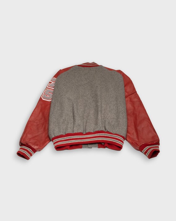 Grey and red varsity jacket - Gem
