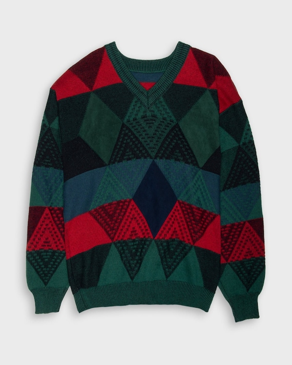 80's/90's Jumper Triangles/Pyramids Design - Gem