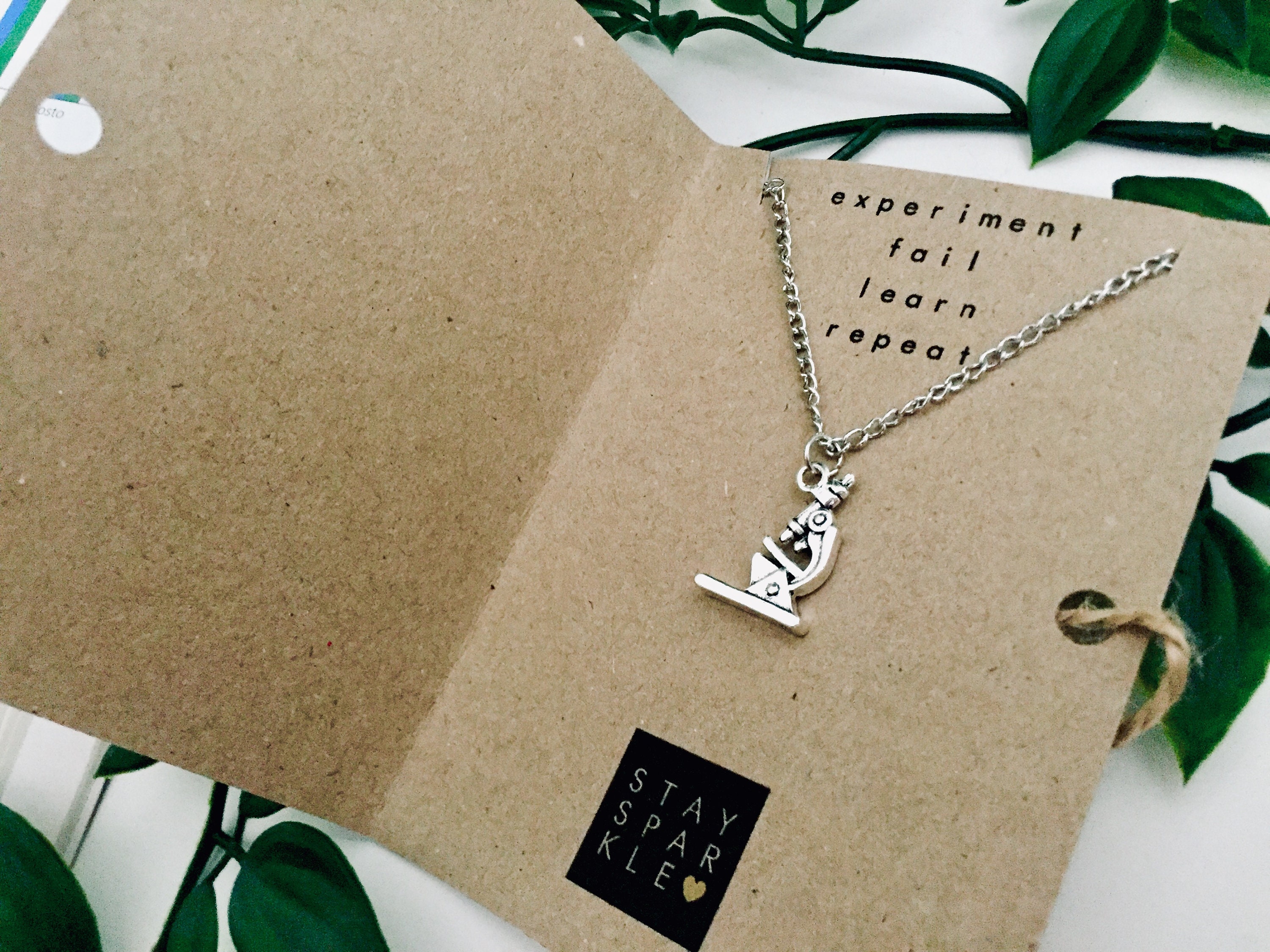 Microscope Necklace // Science Geek Gift Science Teacher Gift Graduate ...