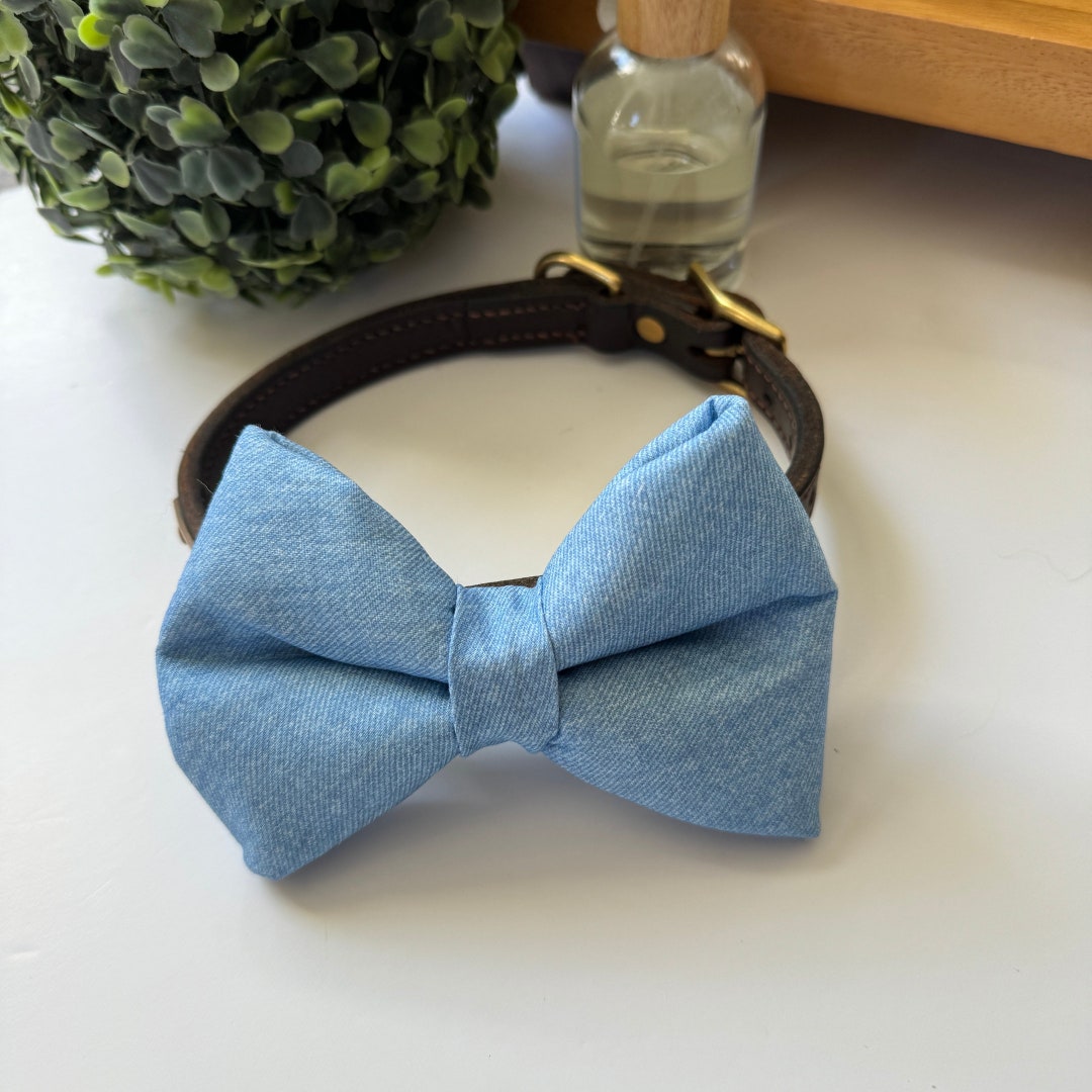 Jean Denim Over the Collar Dog and Cat Bow Tie - Etsy