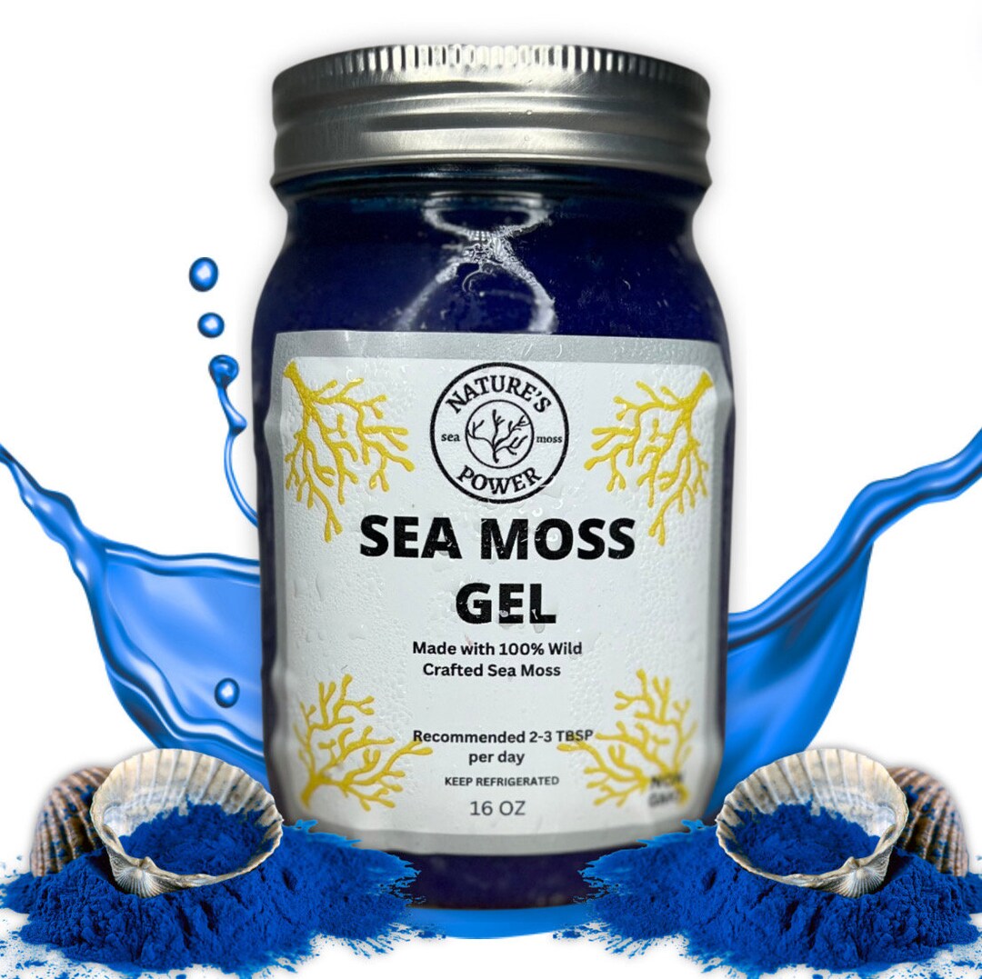 Blue Spirulina Sea Moss Gel, Premium Sea Moss Gel, Natural Superfood ...