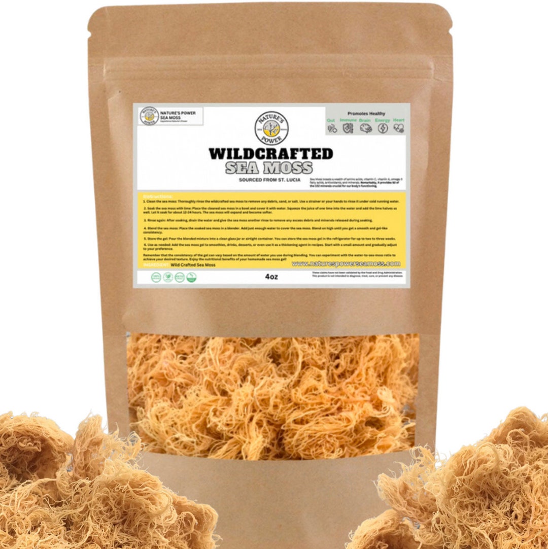 Wildcrafted Raw Sea Moss 4 Oz, Wildcrafted Sea Moss From St.lucia ...