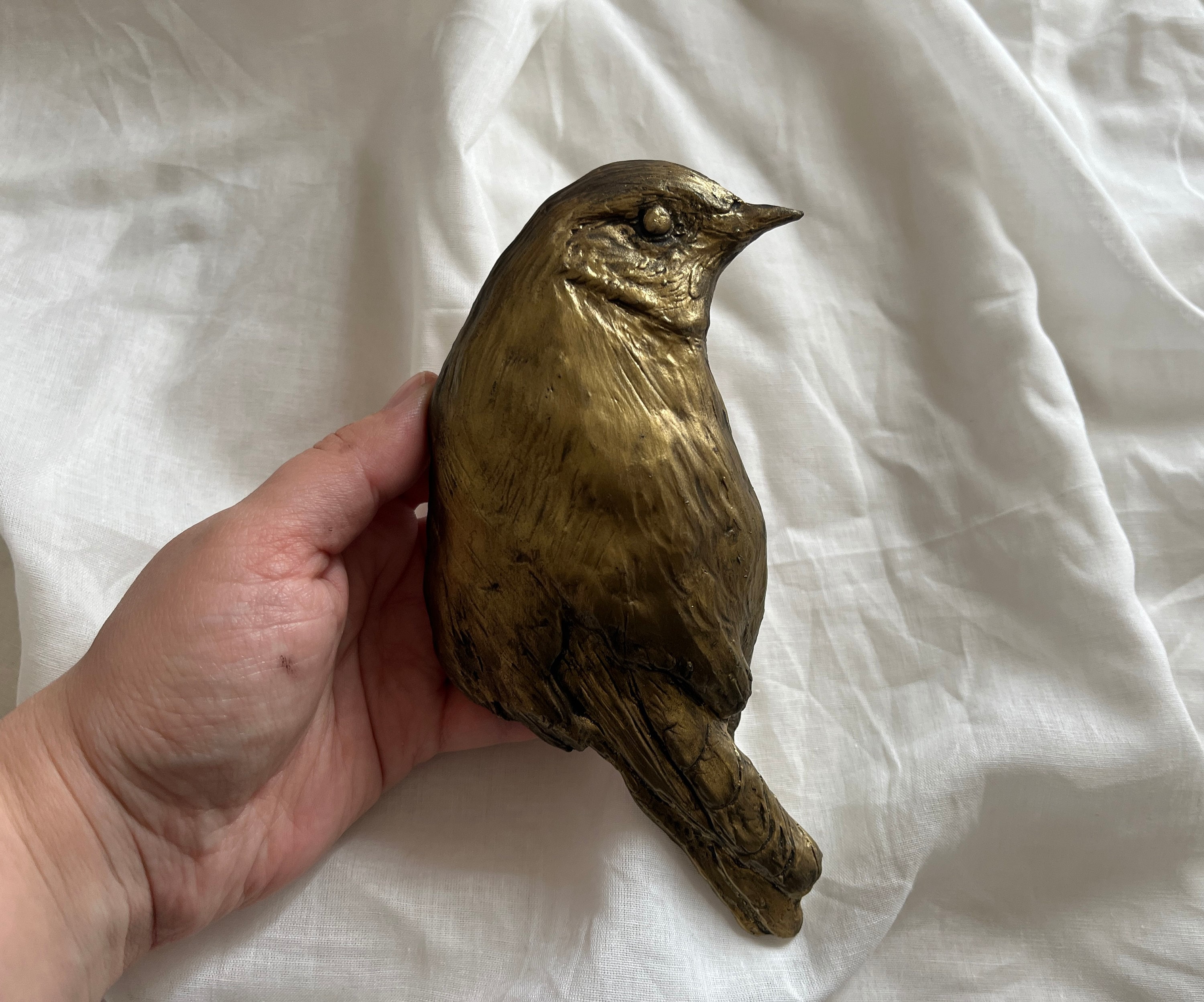 Wall Golden Bird Sculpture, Original Made by Artist Bird Wall Sculpture ...