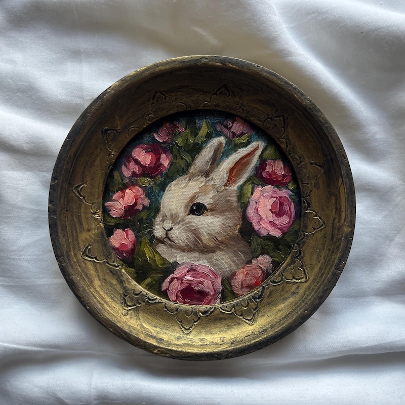 Rabbit Oil Painting - Etsy