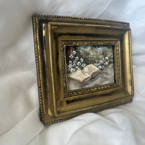 Handmade Watercolor Painting of a Moody Book With Flowers - Vintage ...