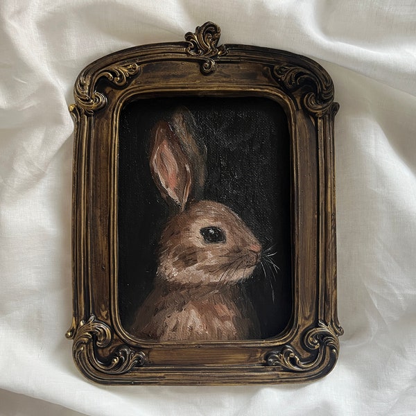 Rabbit Oil Painting - Etsy