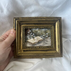 Handmade Watercolor Painting of a Moody Book With Flowers - Vintage ...
