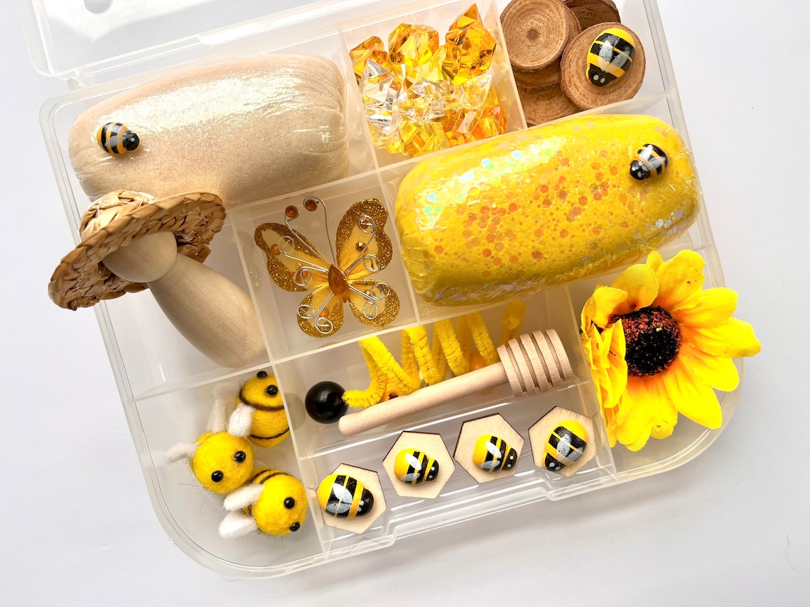 Bumble Bee Playdough Kit Bee Sensory Kit Bee Playdough Kit - Etsy