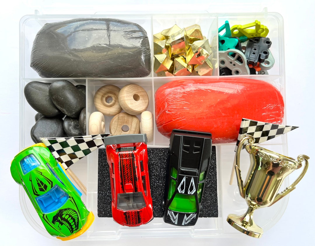 Race Car Play Dough Kit Race Car Sensory Kit Play Dough Kit - Etsy