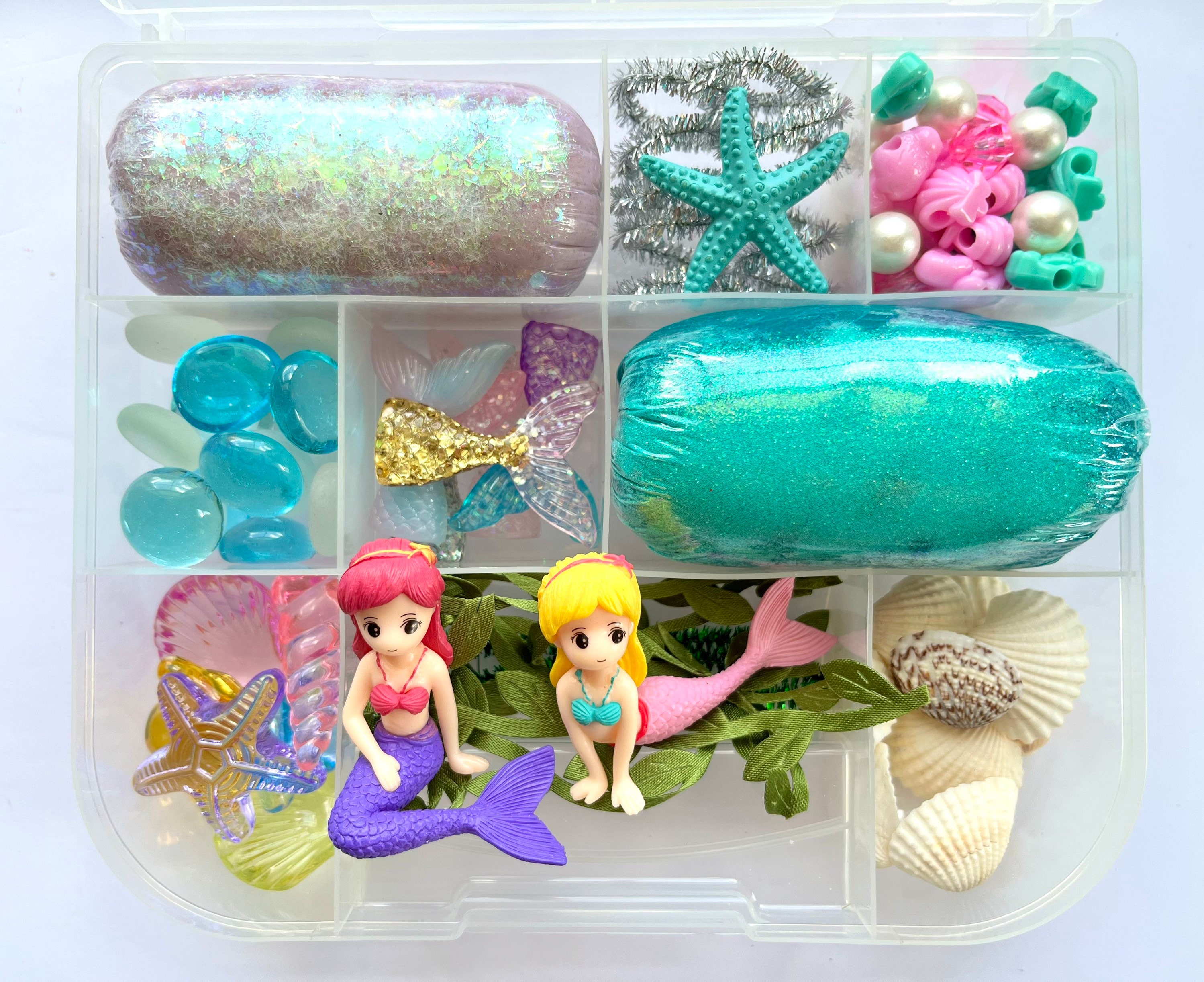 Mermaid Play Dough Kit, Mermaid Sensory Kit, Mermaid Sensory Bin, Play ...