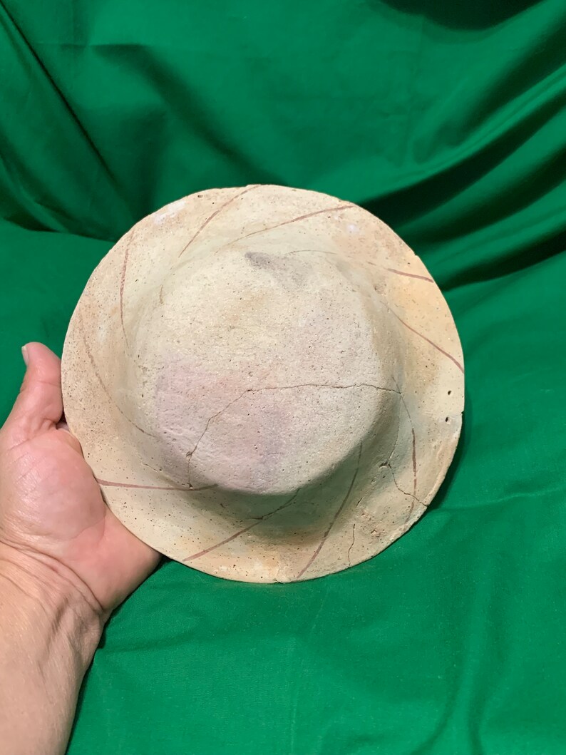 Native American Prehistoric Hohokam Santa Cruz Red On Buff Helmet Bowl