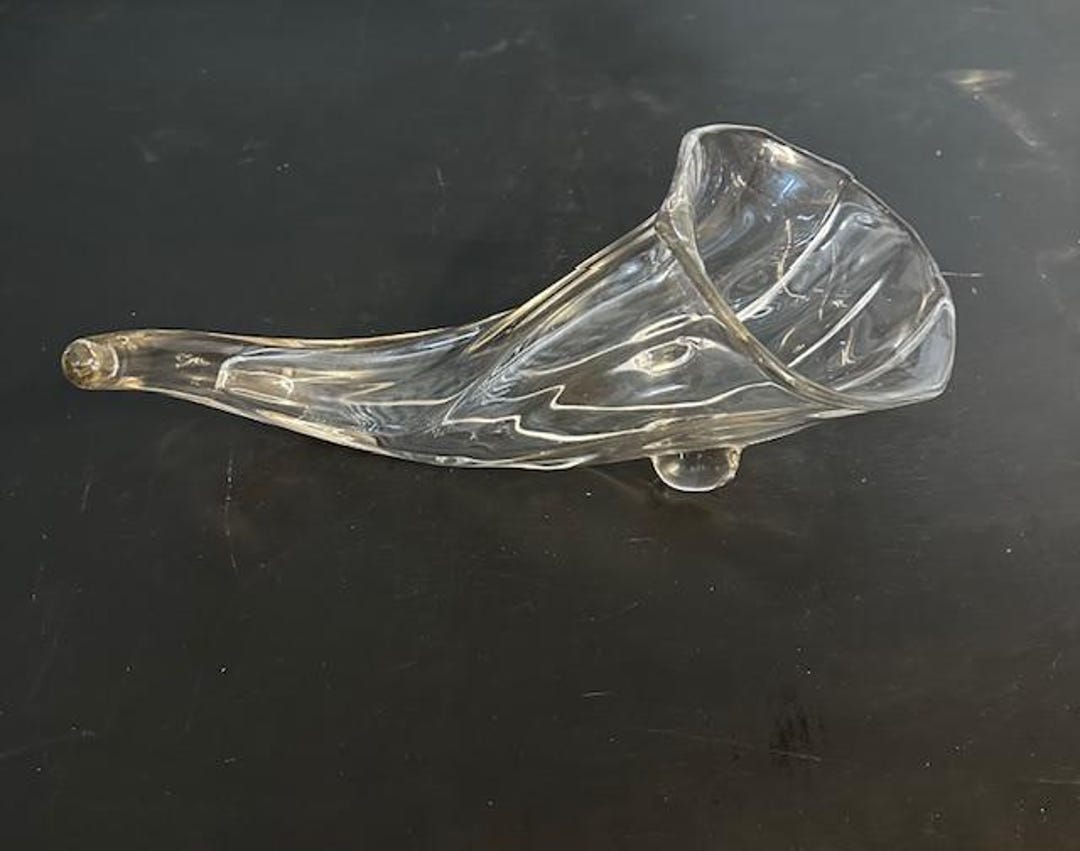 Vintage Clear Glass Cornucopia - Etsy