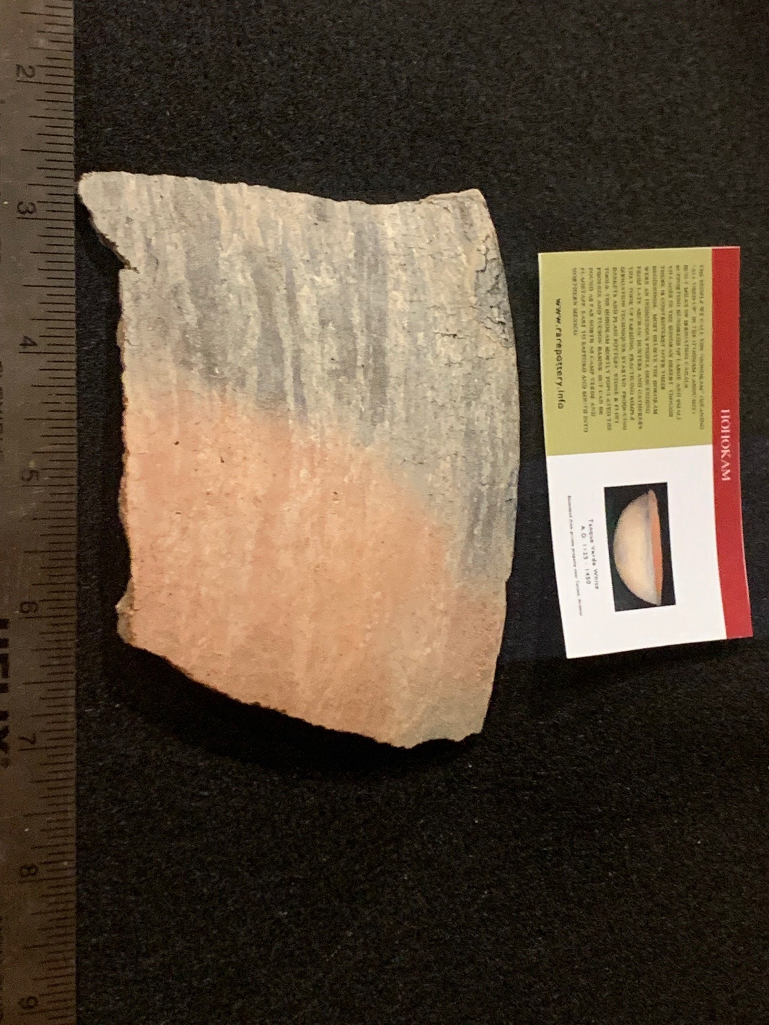 Prehistoric Hohokam Tanque Verde White Native American Pottery Shard