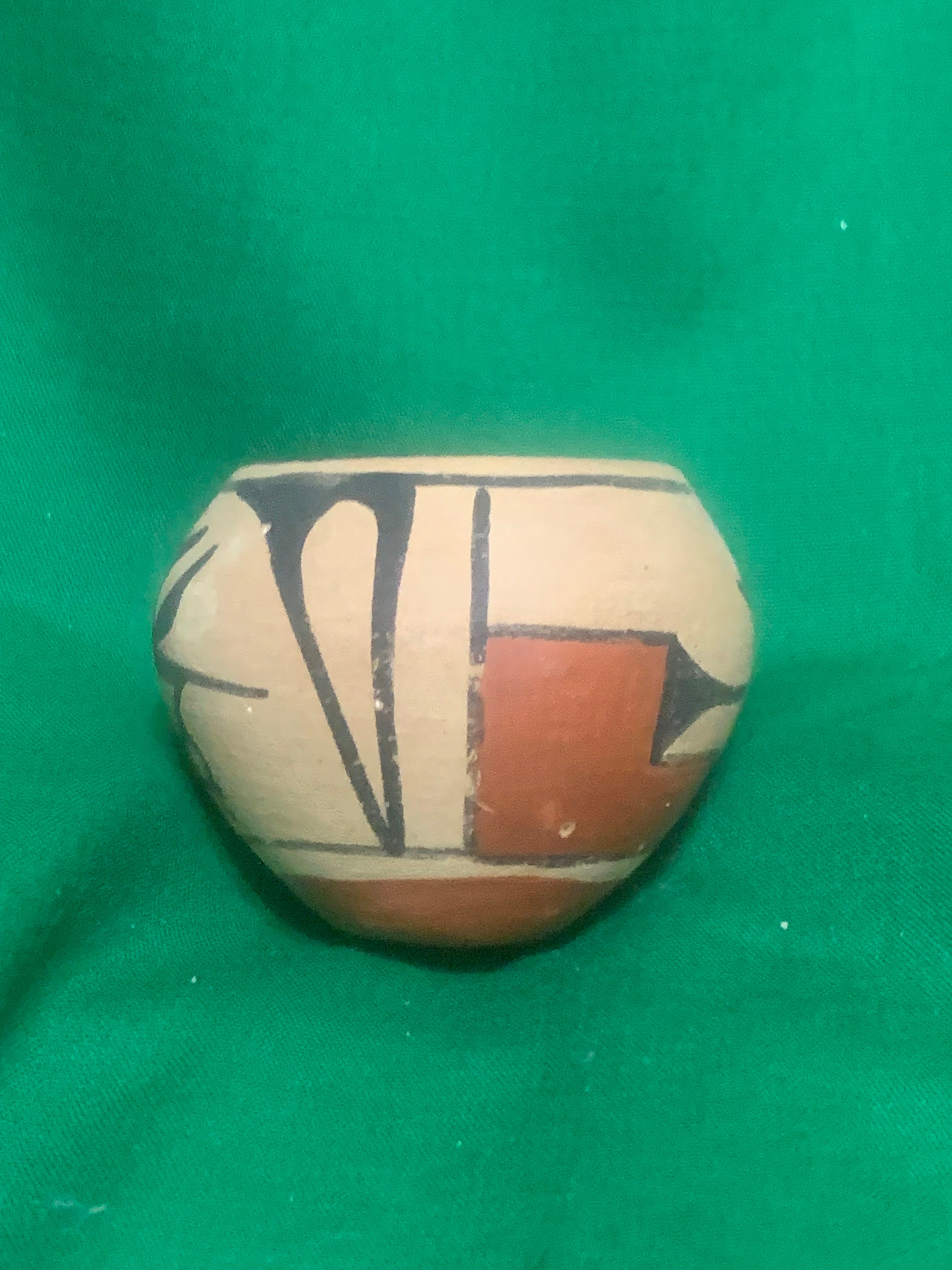 Native American Zia Pueblo Pottery Jar Miniature With Bird Signed R.G ...