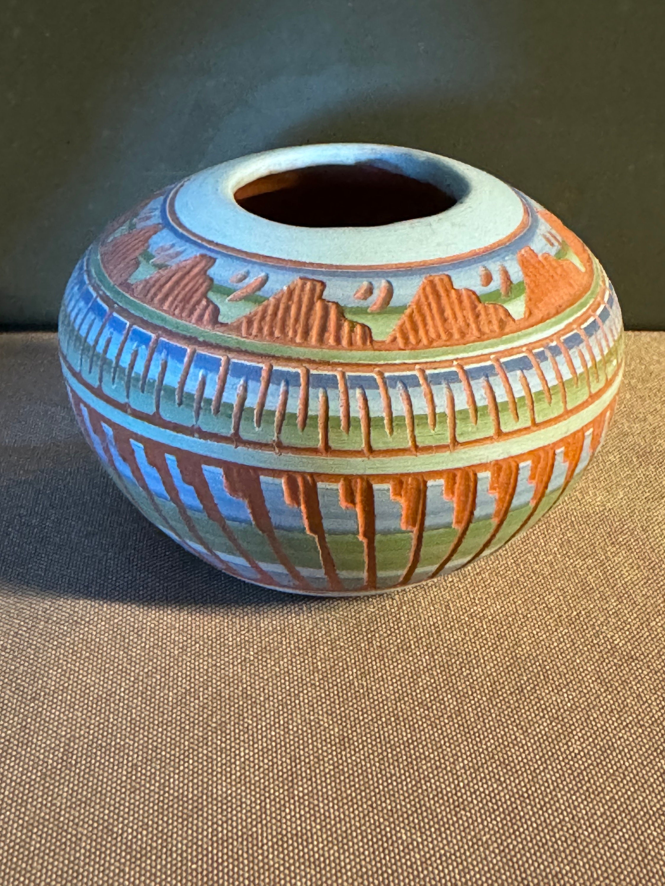 Navajo Etched Pot Arizona Pottery Native American Dine - Etsy