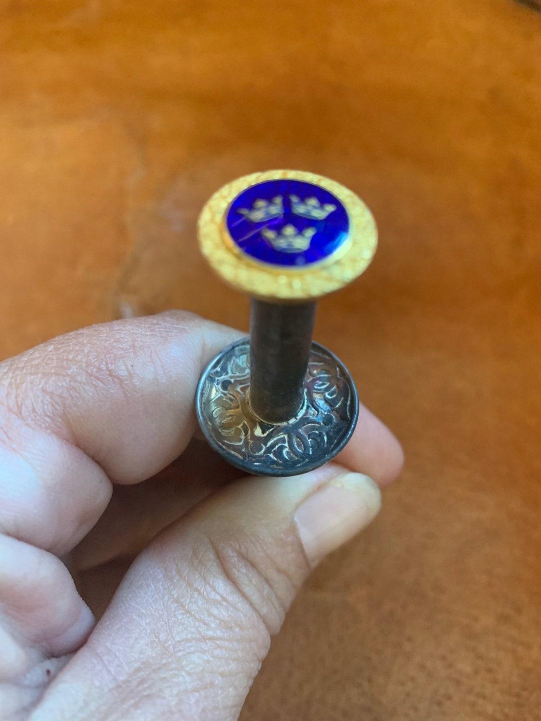 Vintage Swedish Three Crown Silverplate Blue Enamel Mechanical - Etsy