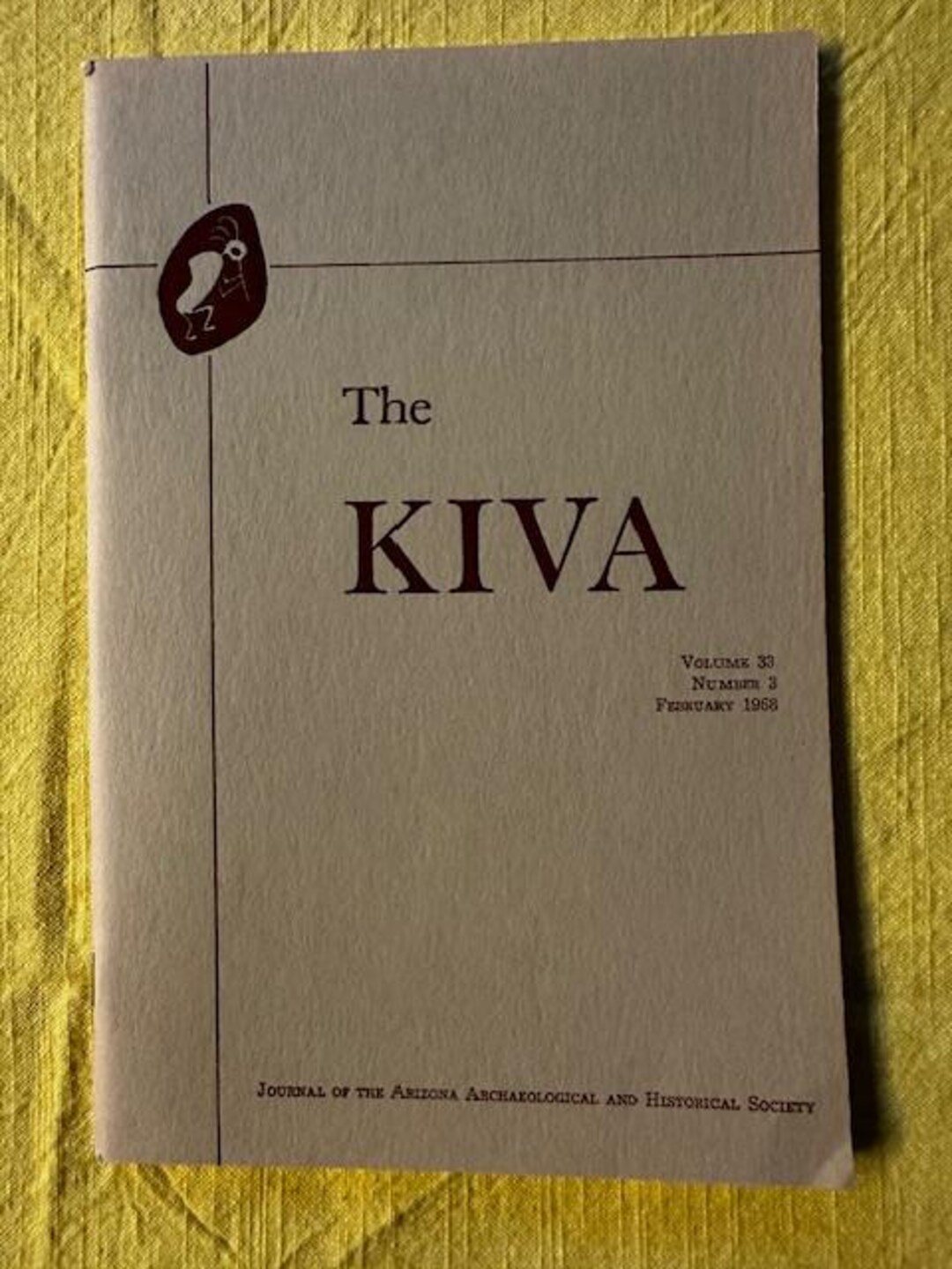 Kiva Journal Vol. 33 No. 3 Seri Pottery, Clay Figurines, Ironwood ...