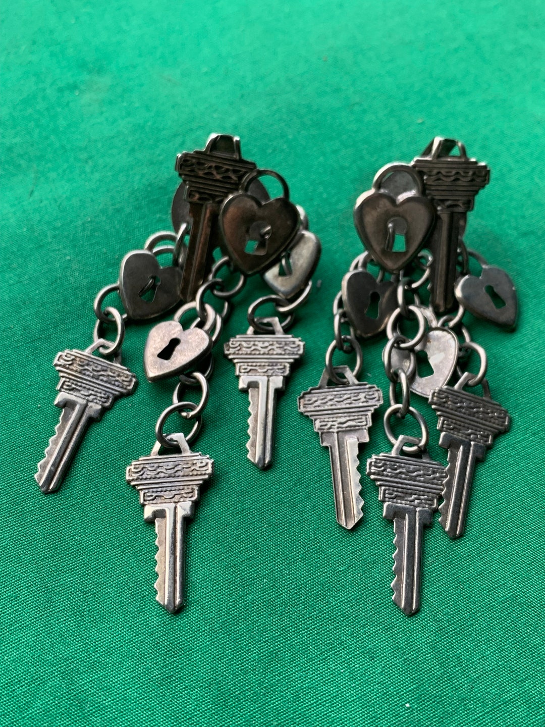 Quirky & Bold Keys to My Heart Pierced Earrings Valentines Day - Etsy