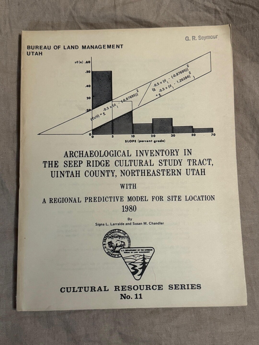 Archaeological Inventory Seep Ridge Cultural Study Tract Uintah County ...