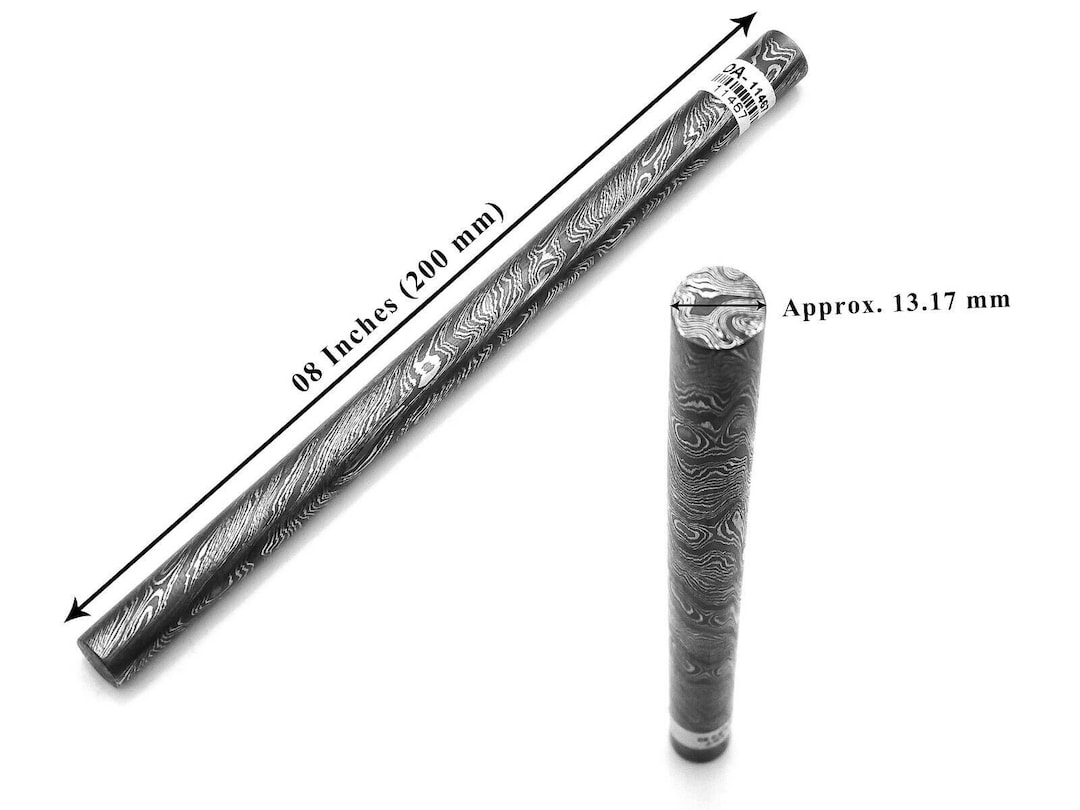 Hand-forged Damascus Steel Rod – 200x13mm Approx. | Azzuro Design ...