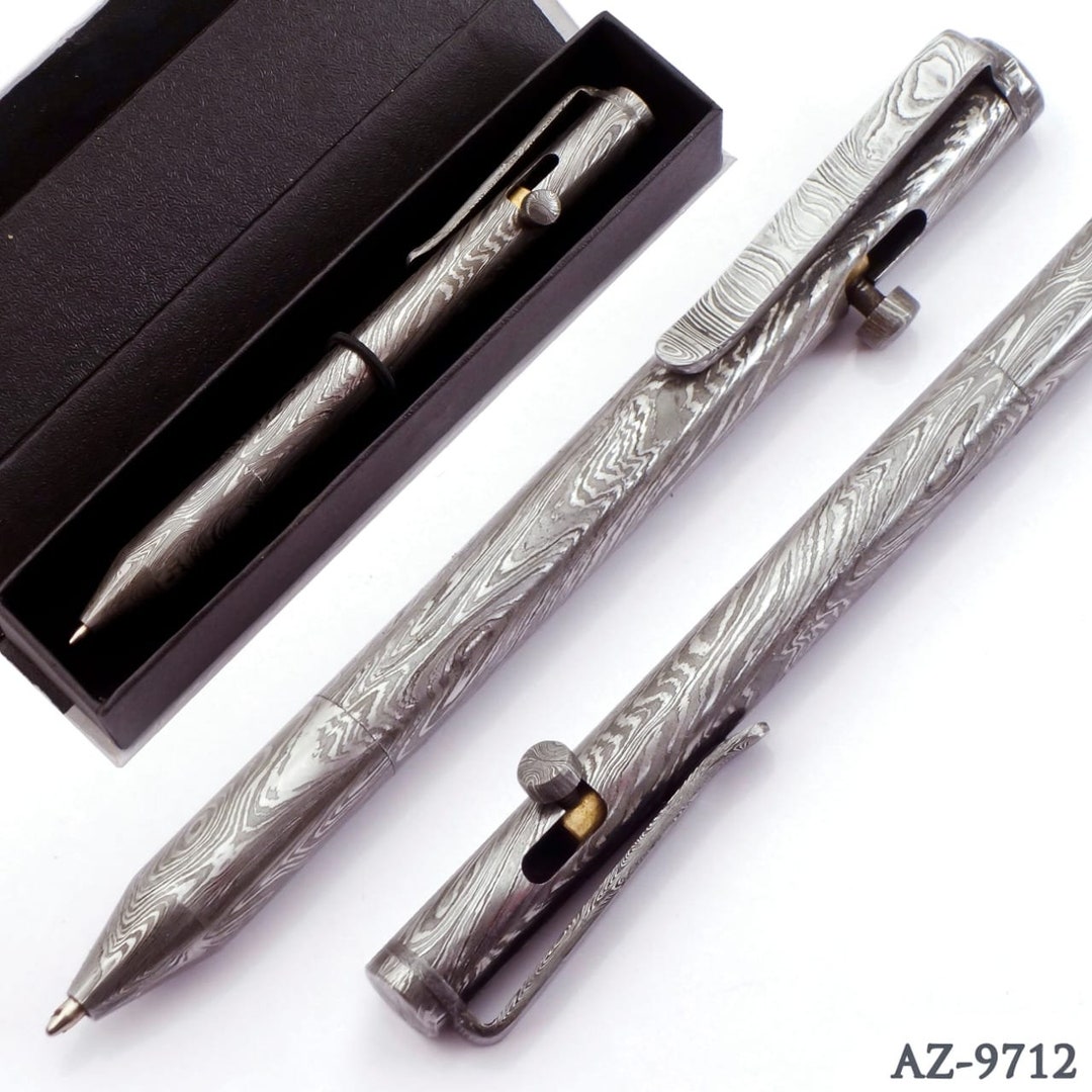 Art Work Custom Hand Forged Damascus Steel Ballpoint Pen Including Gift ...