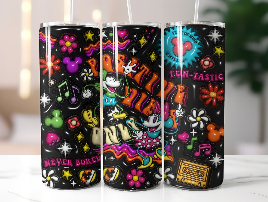 Mickey and Minnie Positive Vibes Only Inflated Tumbler Wrap - Etsy