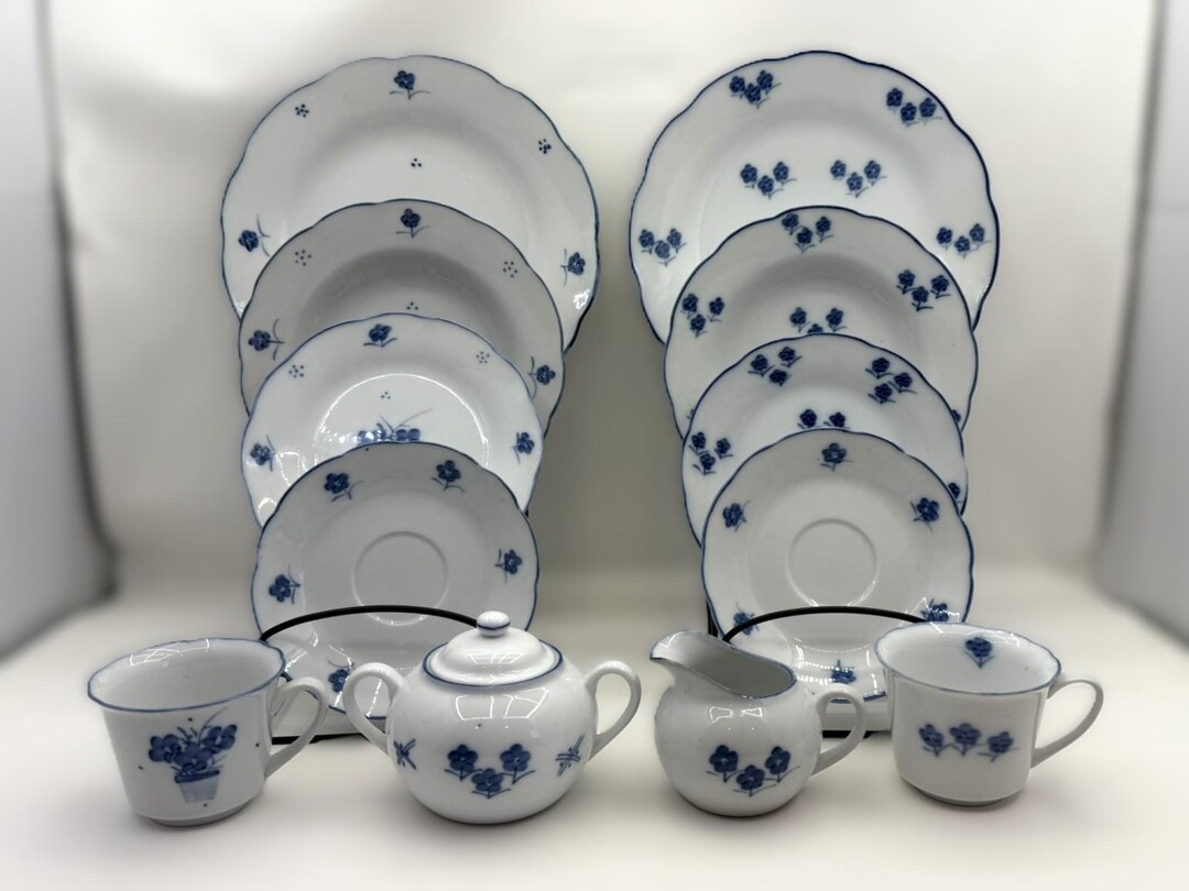 Vintage BIA Cordon Bleu Plate: Hand-painted Blue Floral Cottagecore ...