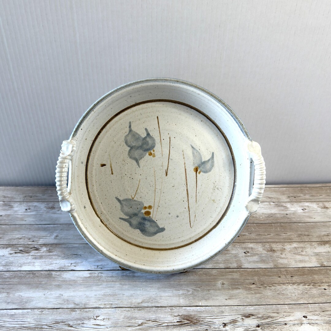 Vintage Conestoga River Studio Pottery Pansy Posy Handled Dish by Phil ...