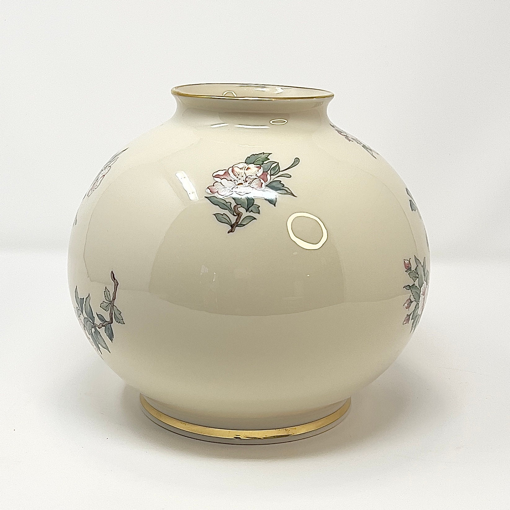 Vintage Lenox Serenade Bone China Globe Vase Large 7 - Etsy