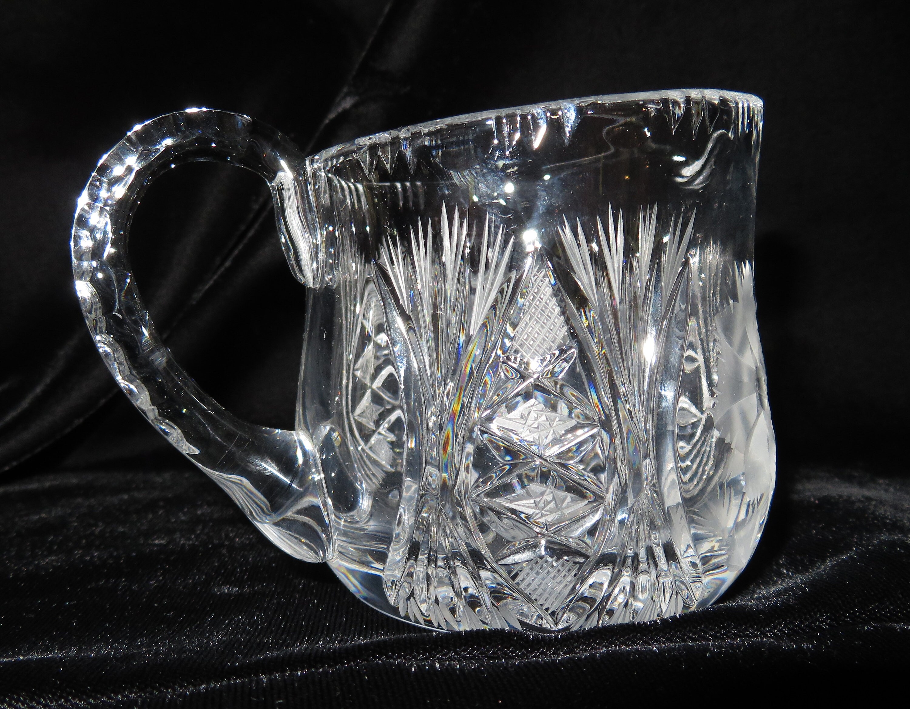 Vintage Etched Crystal Creamer Great Weight Quality - Etsy
