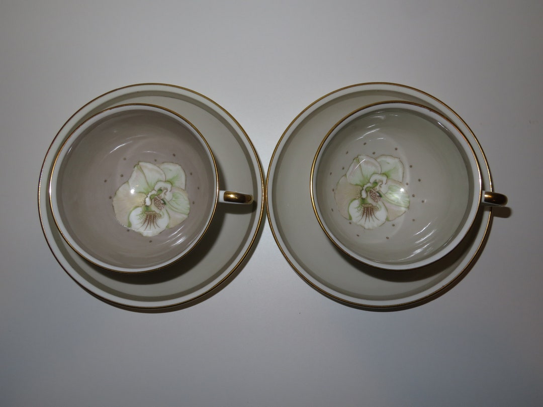 Vintage Susie Cooper Azalea Bone China Tea Cup Set X 2, 1950s, STUNNING ...