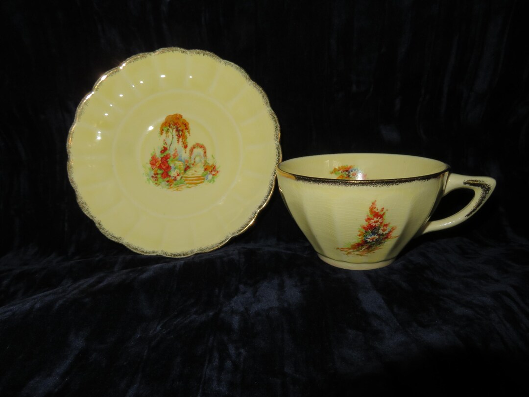Vintage, Tea Cup Set, Old English Garden, Imperial Ware, 18 K Gold ...