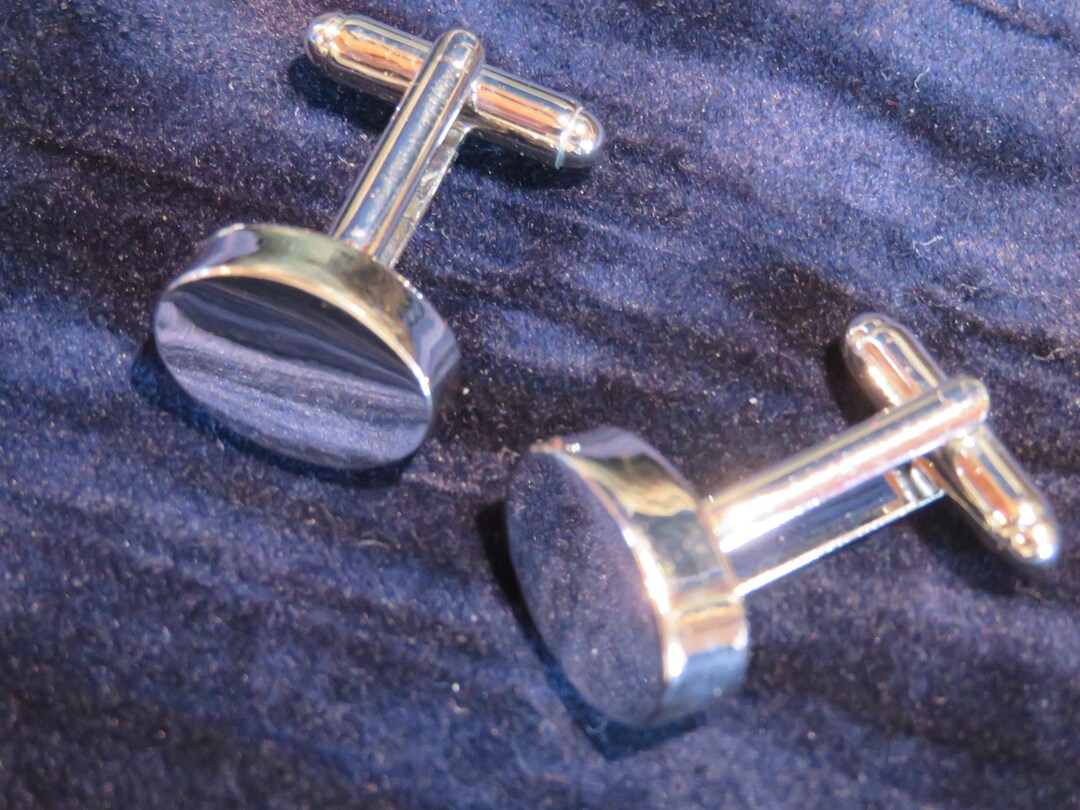 Vintage Chrome Oval Cufflinks, Reflective, Cool, Timeless! Smart ...