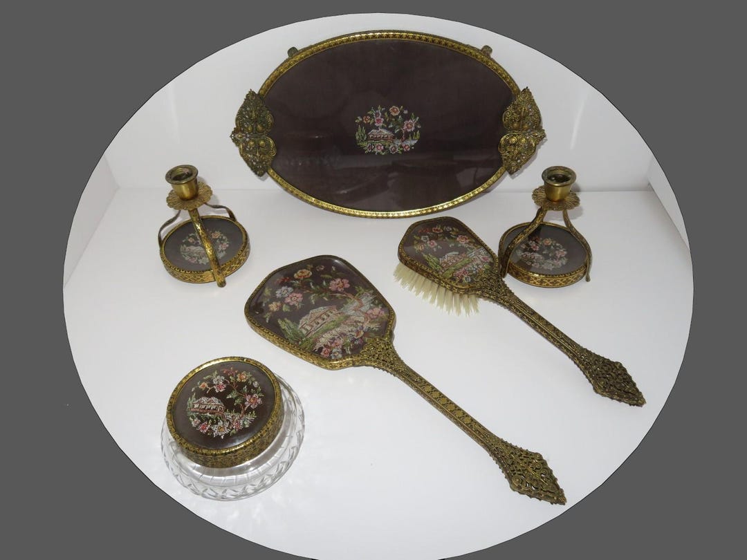 Vintage Regent of London, England, 6 Pc. Vanity Set, Rare,stunning Dark ...