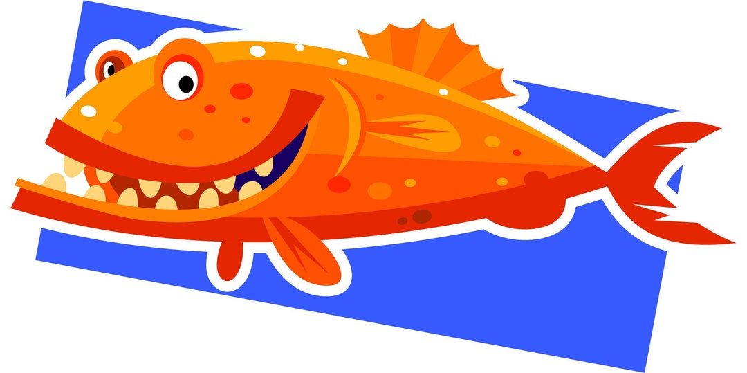 Happy Orange Grouper Fish - Etsy