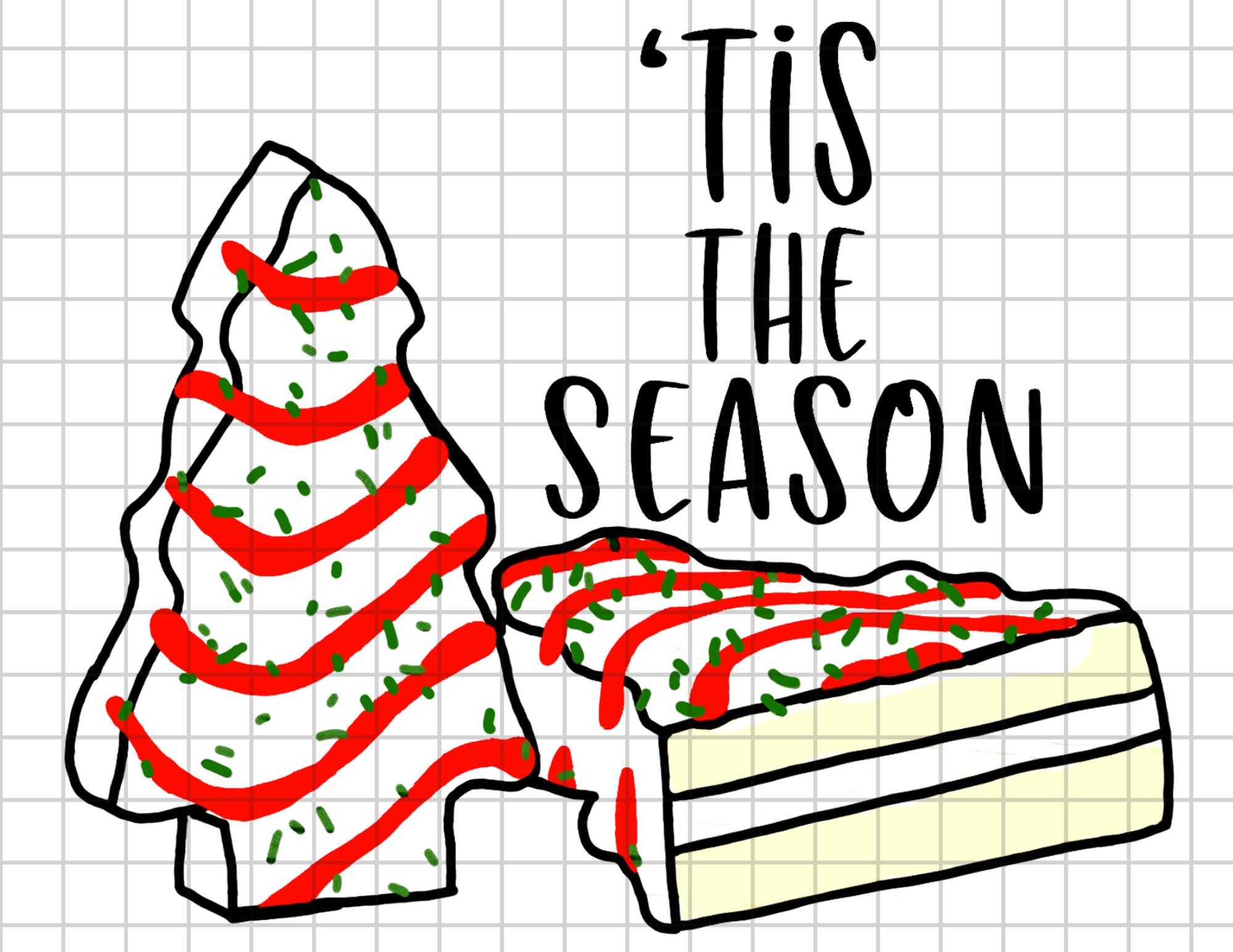 Tis the Season Little Debbie Christmas Cake PNG for Sublimation - Etsy