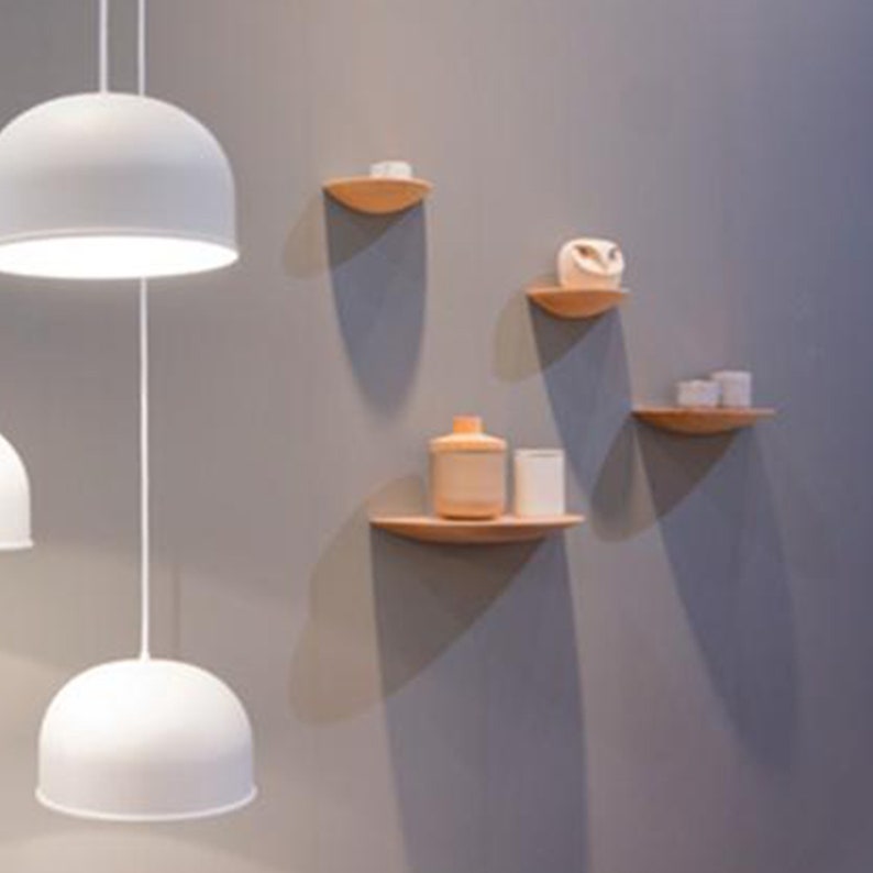 Modern Solid Wood Half Round Shelf Wooden Wall Decorative - Etsy