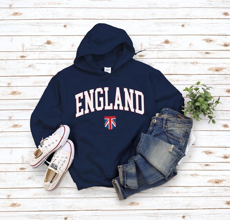England Hoodie Sweatshirt, Cool Comfort England Sweater, English United ...
