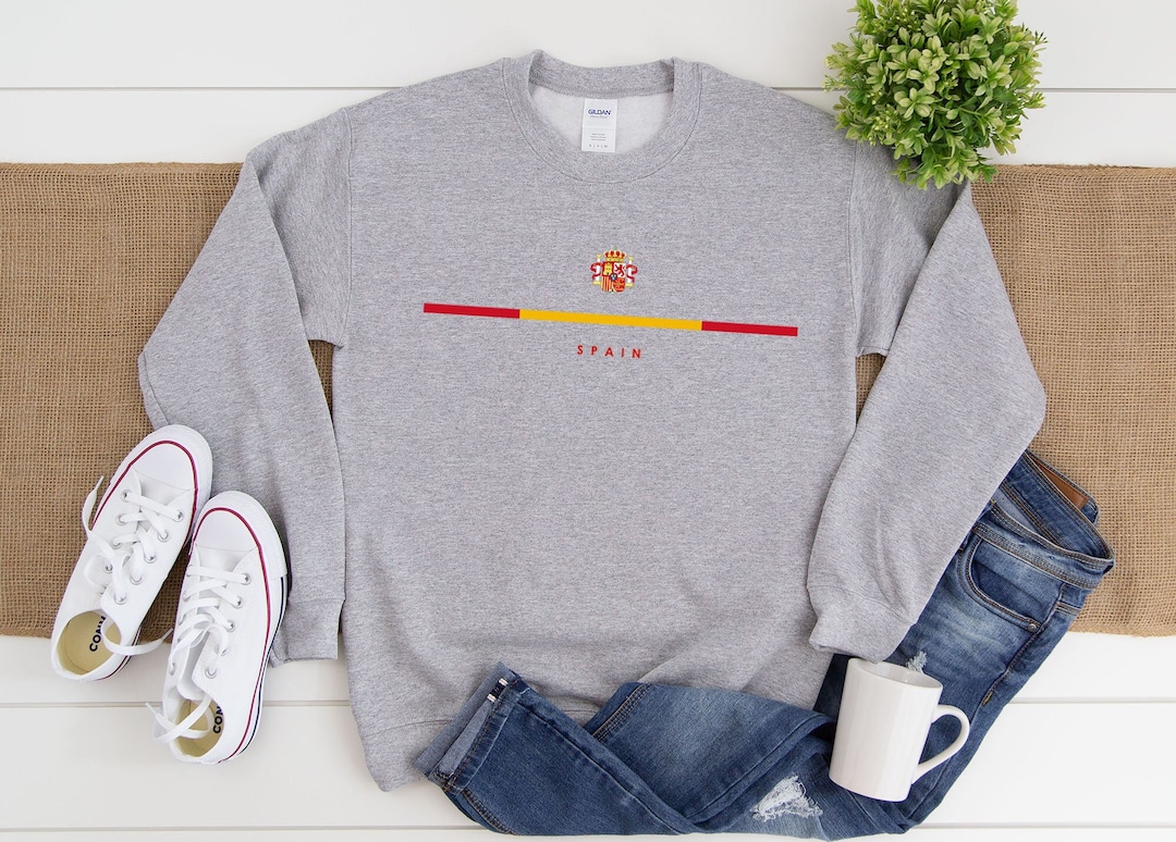 Spain Sweatshirt, Country Logo With Flag Sweater, Coat of Arms of Spain ...